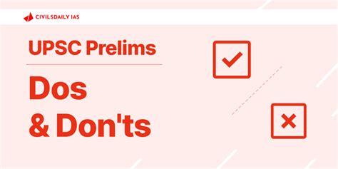 UPSC Prelims Dos And Don Ts Message For Aspirants Civilsdaily