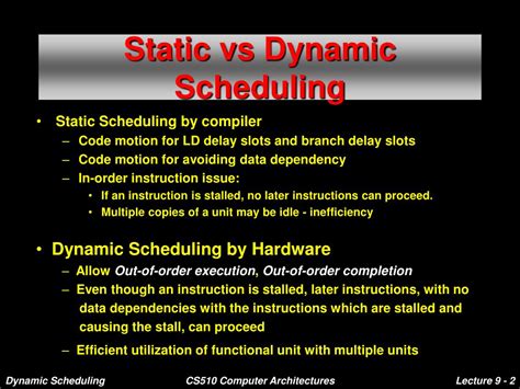Ppt Lecture 9 Dynamic Scheduling Of Pipeline Powerpoint Presentation