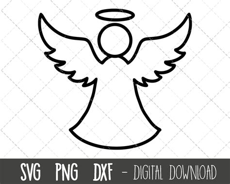 Christmas Angel Outline Clip Art