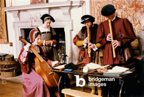 Image Of Renaissance Singers And Players With Viol And Recorder