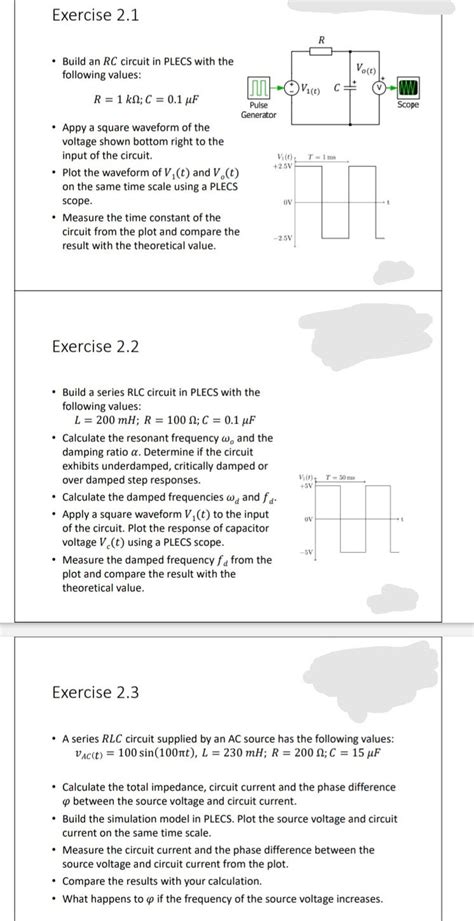 Solved Build An Rc Circuit In Plecs With The Following Chegg