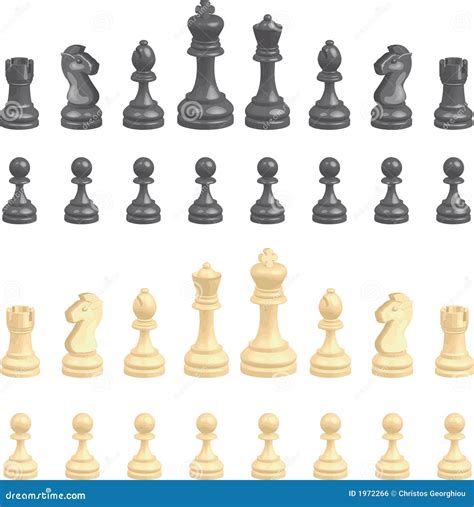 Chess Pieces Set Stock Vector Illustration Of Pawns Knight 1972266