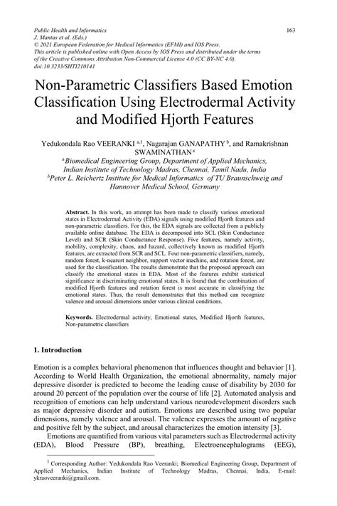 Pdf Non Parametric Classifiers Based Emotion Classification Using