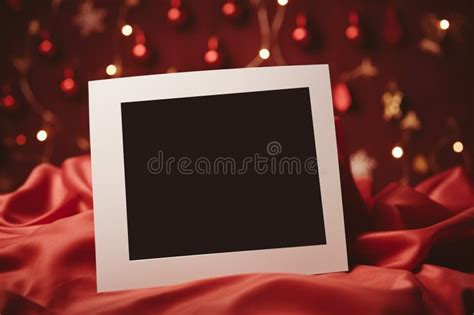 Christmas Polaroid Photo Frames Mockup Adding A Touch Of Nostalgia To Photos Stock Illustration