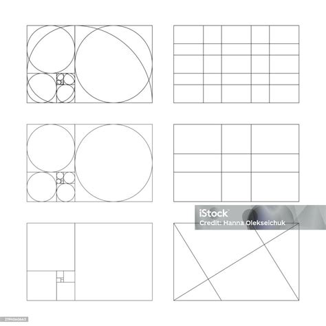 Golden Ratio Mockup Method Golden Section Frames Fibonacci Array