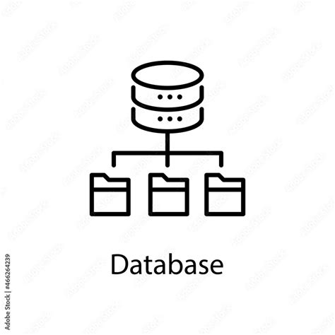 Database Vector Outline Icon Design Illustration Web Analytics Symbol On White Background Eps
