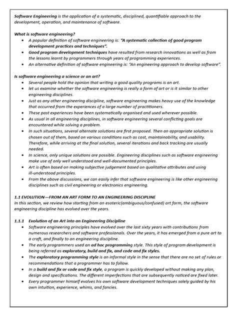 Software Engineering Unit I Se R23 Jntuk Pdf Software Development