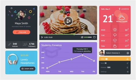 Colorful Widgets Ui Kit Free Psd Download Psd