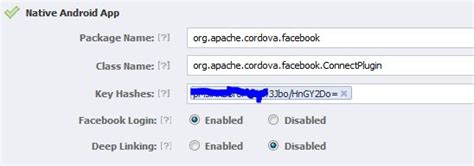 Android What Is The Facebook App Settings For Phonegaps Facebook