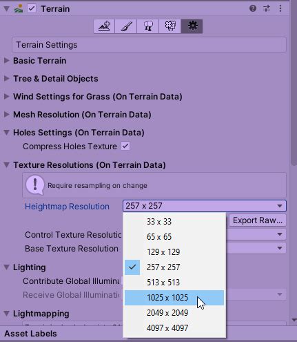 Change Terrain Heightmap Resolution Without Resizing Terrain Questions Answers Unity