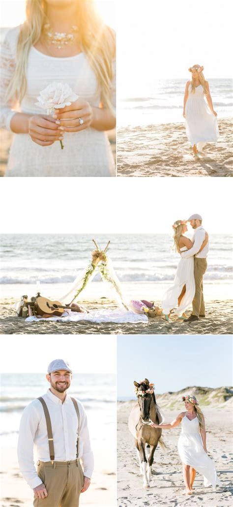 Rustic Beach Engagement Session Prenuptial Photoshoot Beach