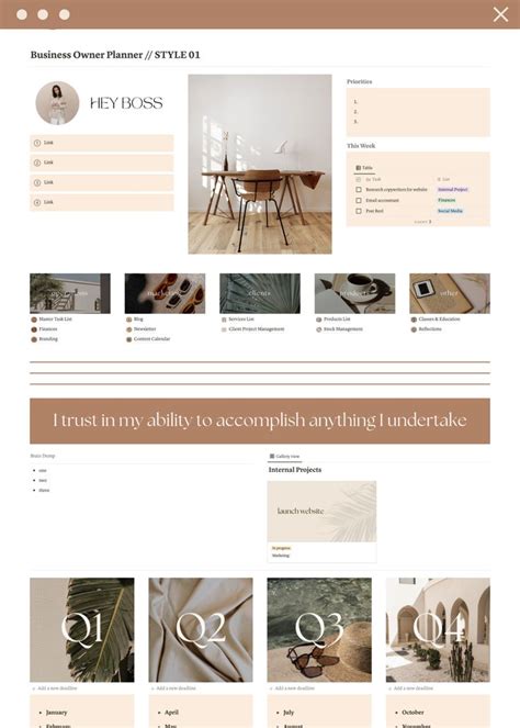 Notion Business Owner Planner Aesthetic Template Digital Planner