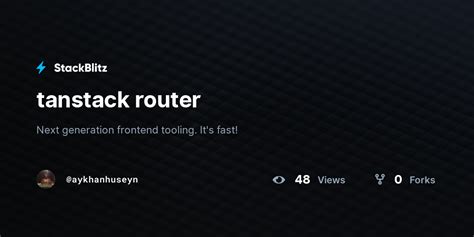 Tanstack Router Stackblitz