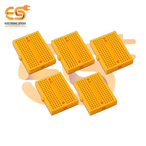 Buy Syb 170 Yellow Color 170 Points Mini Solderless Breadboard For Prototype Circuit Pack Of 5pcs