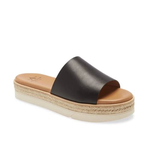 Aquatalia Shoes Aquatalia Black Shayna Calf Leather Slides Sandals