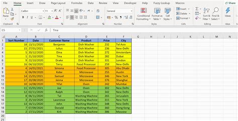 Sort Data Excel Practice Online