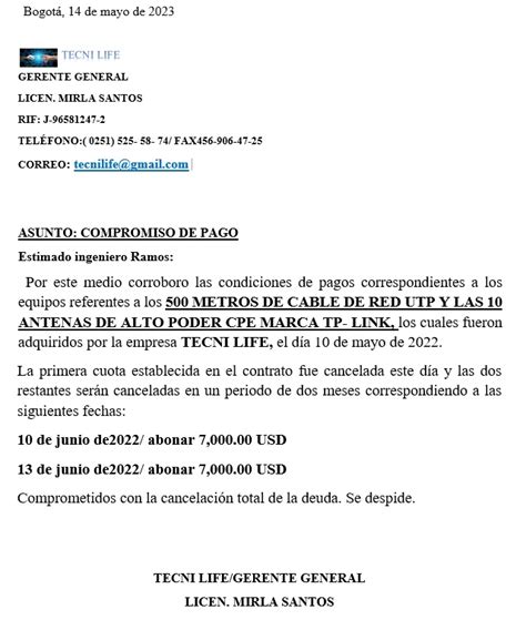 Modelo De Carta De Compromiso De Pago En Word Gratis 5304 Hot Sexy Girl