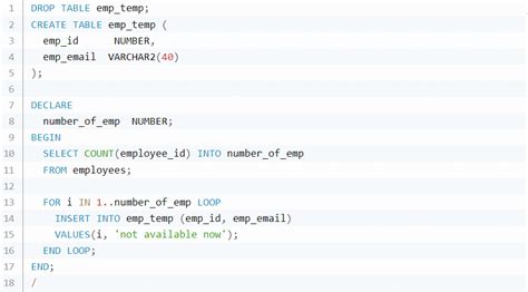 Solved Drop Table Erptemp Create Table Emptemp Empid Number Emp
