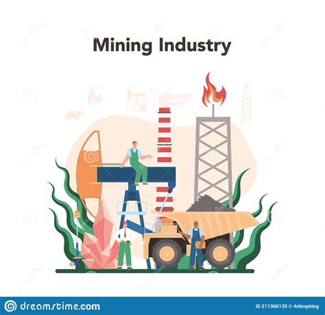 Mining Concept Mineral And Natural Resources Extraction Stock Vector Illustration Of