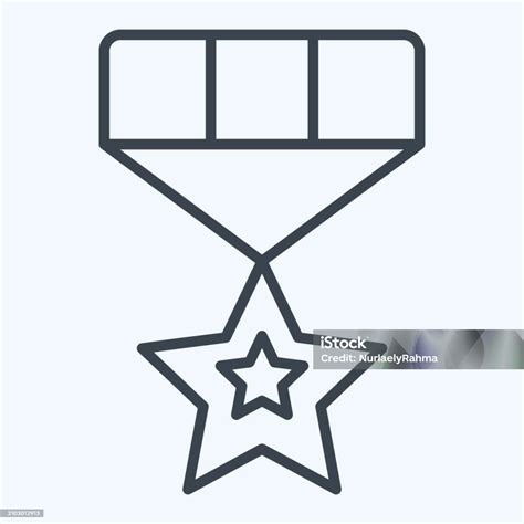 아이콘 랭크 배지 군대 및 육군 상징과 관련이 있습니다 선 스타일 심플한 디자인 일러스트레이션 Championship에 대한 스톡 벡터 아트 및 기타 이미지 Istock