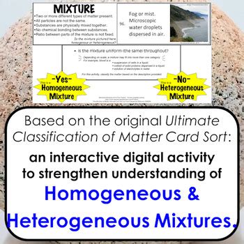 Ultimate Classification Of Matter Card Sort Interactive Digital Activities