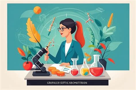 Premium Photo Genetic Modification Class Teacher Demonstrating