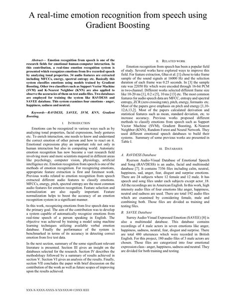 Pdf A Real Time Emotion Recognition From Speech Using Gradient Boosting