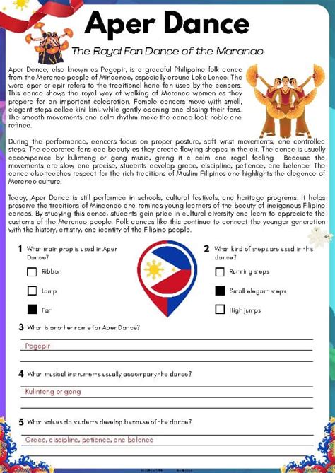 Aper Dance Reading Comprehension Cordillera Indigenous Tradition Grades 46