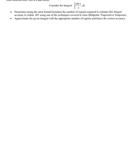 Solved Determine Thing The Error Bound Formulas The Number