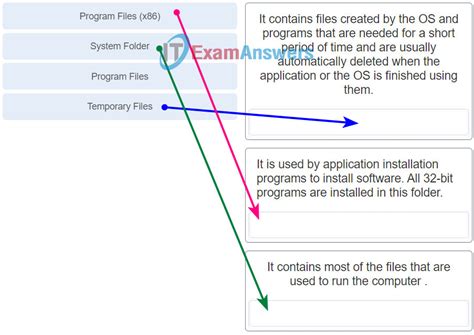 Match The Folders In A 64 Bit Windows 10 Pc To Their Description Not All Options Are Used