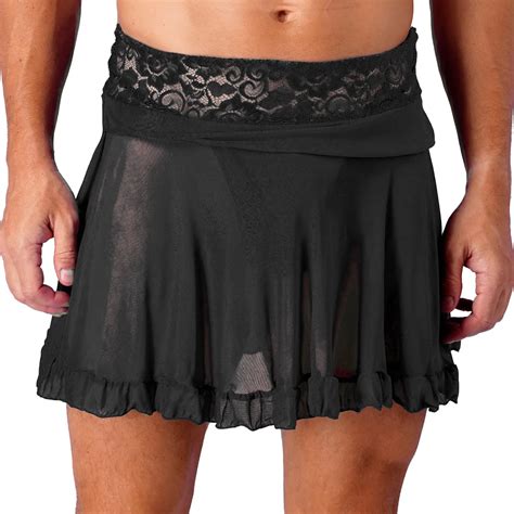 Sheer Mesh Mini Skirt And Thong Set Sissy Lux