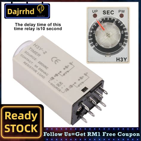 Base 10sec 60min H3Y 2 AC 110V DC12V 24V Delay Timer Time Relay Electrical Equipment