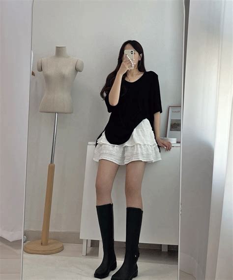 프리 베이직 유넥 어깨패드 반팔 티셔츠 어깨패드티셔츠찰랑찰랑티신축성좋은티u넥 에이블리