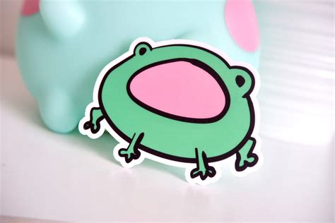 Cute Screaming Frog Sticker Die Cut Waterproof Etsy Sweden