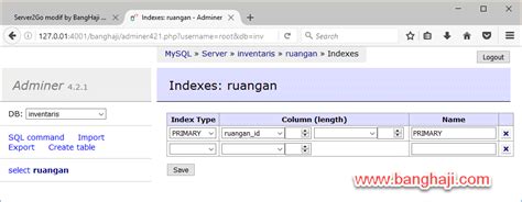 Adminer 03 Optimasi Database Dan Tabel Menggunakan Indexing