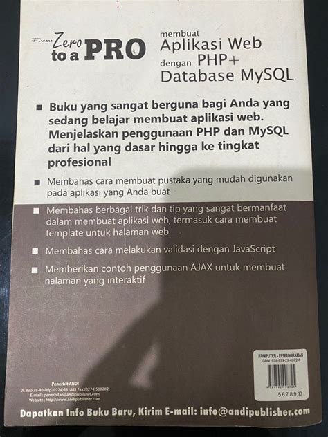 Buku From Zero To A Pro Membuat Aplikasi Web Dengan PHP Dan Database MySQL Buku Alat Tulis