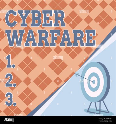 Hand Writing Sign Cyber Warfare Word For Virtual War Hackers System Attacks Digital Thief