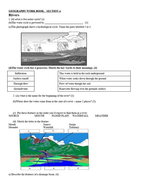Igcse Geography Rivers Workbook Download Free Pdf Drainage Basin River