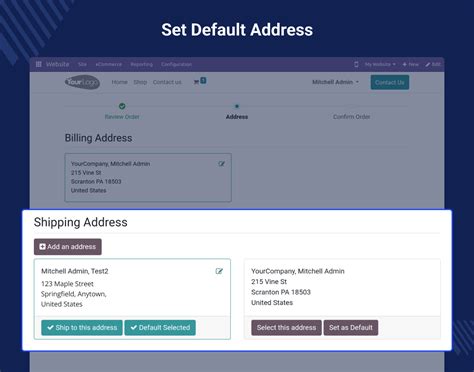 Odoo Customer Default Delivery Address