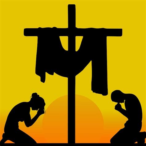 Jesucristo Orar Silueta Vector Premium