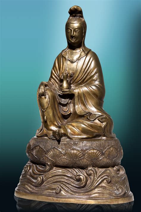 무료 이미지 기념물 동상 금속 아시아 자료 미술 소유 상징주의 측은히 여김 중국 캐스트 운 하나님 여신 Guanyin 위로 보살 돌 조각
