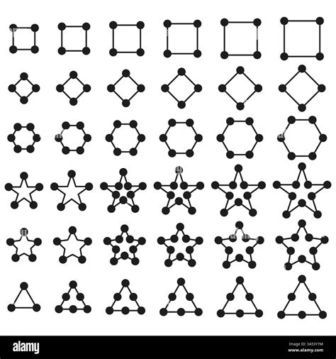 Geometric Shape Set Polygon Node Symbol Star Triangle Collection