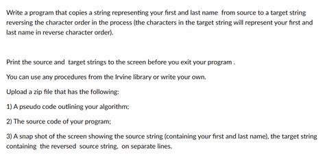 Solved Write A Program That Copies A String Representing
