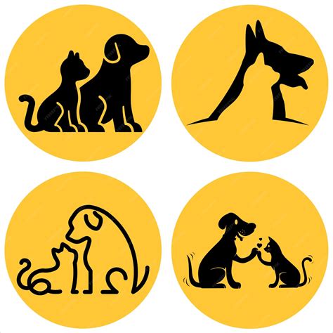 개와 고양이 프리미엄 벡터