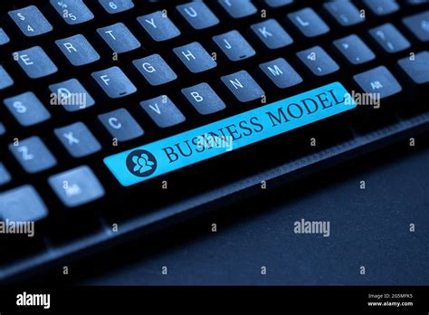 Writing Displaying Text Business Model Internet Concept Model Showing