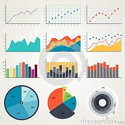 Set Of Elements For Infographics Charts Graphs Diagrams In Color