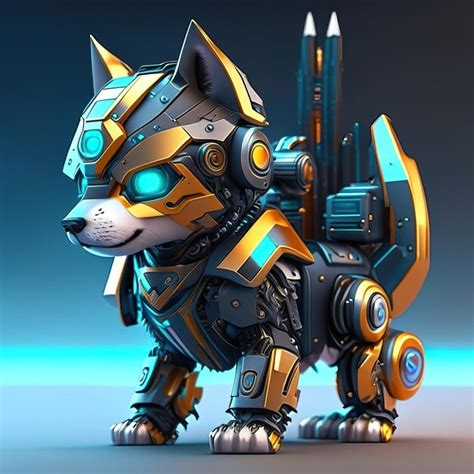 Premium Ai Image Robot Wolf With Exoskeleton And Armor Generative Ai