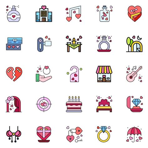 우정 아이콘 벡터 일러스트 레이 션의 집합 프리미엄 벡터