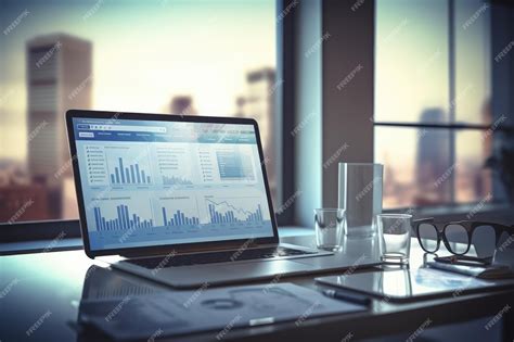 Premium Ai Image Business Trading Background With Charts Screens And Money