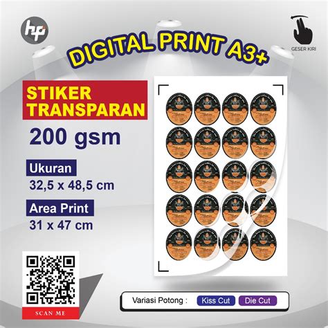 Jual Cetak Print Stiker Transparan A3 Shopee Indonesia